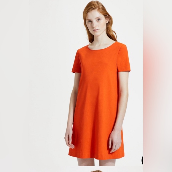 Theory | Dresses | Theory Panel Shift Dress In Fire Opal | Poshmark